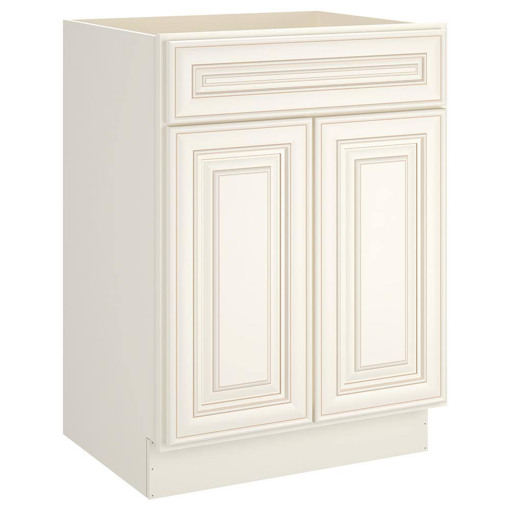 HOMEIBRO 24 in. W x 21 in. D x 34.5 in. H in Cameo White Plywood Ready ...