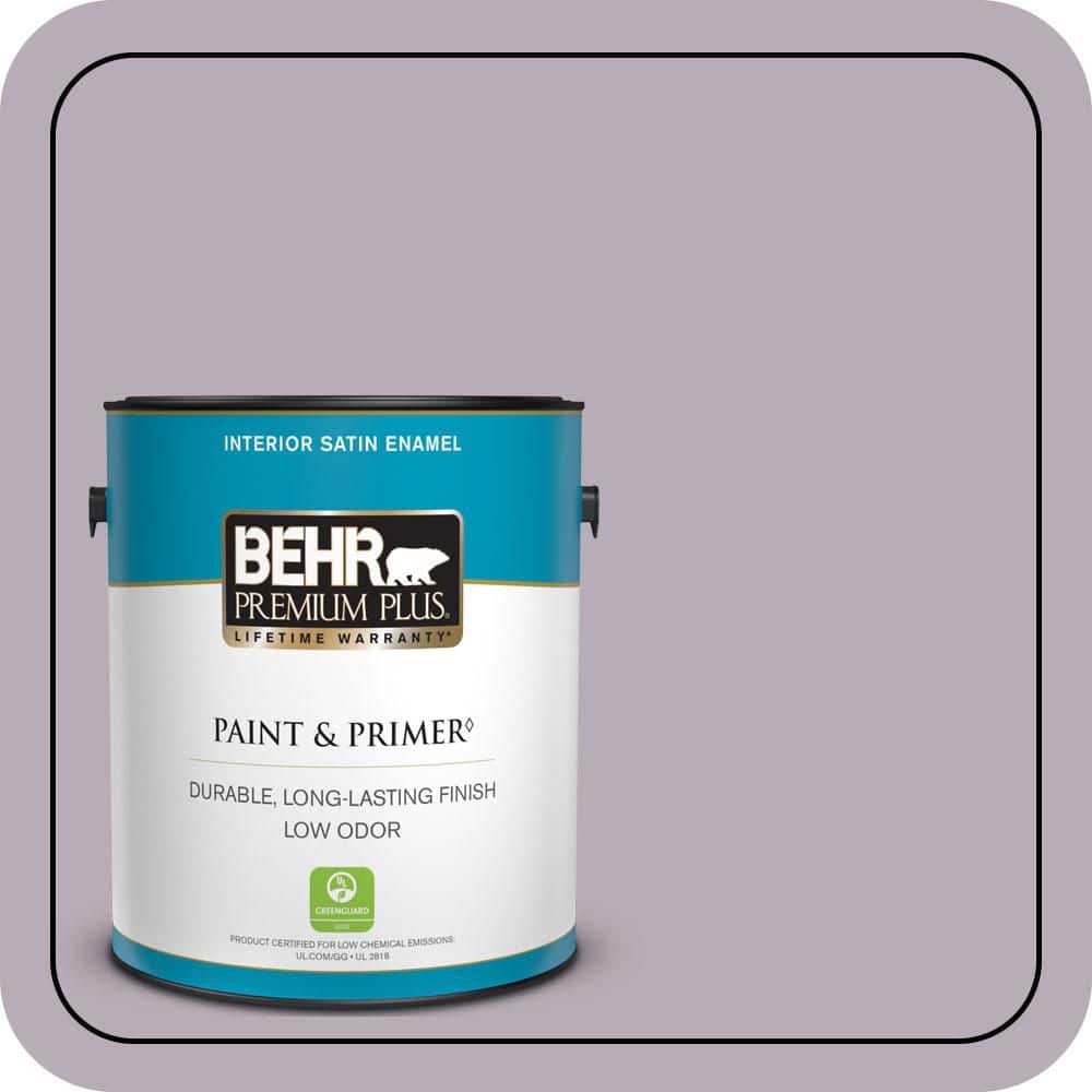 BEHR PREMIUM PLUS 1 gal. #670F-4 Silverberry Satin Enamel Low Odor ...