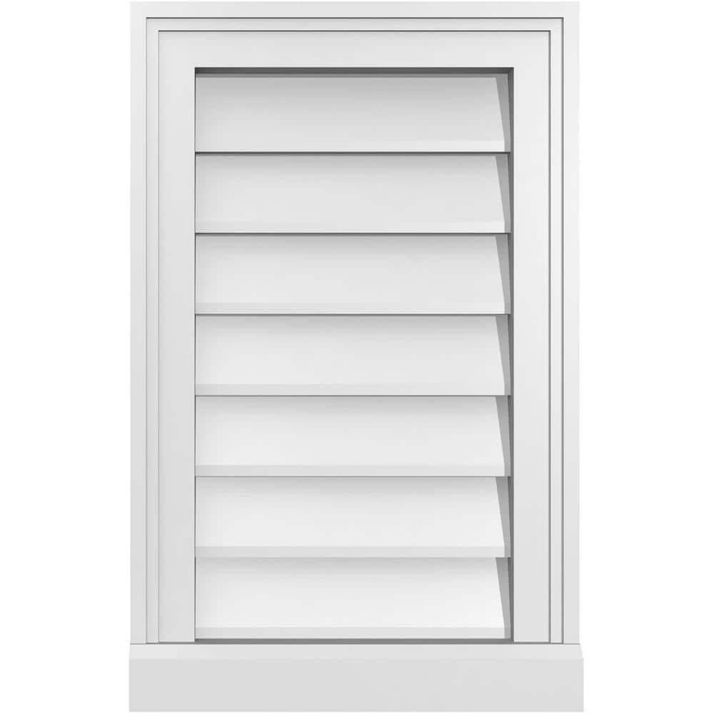 Ekena Millwork 14" x 22" Rectangular White PVC Paintable Gable Louver ...