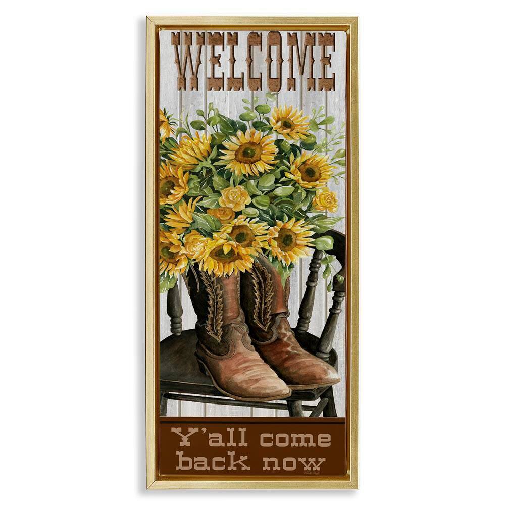 Stupell Industries Southern Welcome Phrase by Cindy Jacobs Gold Floater ...