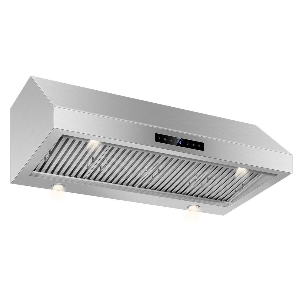Denjol 48 in. 1200 CFM Ducted Under Cabinet Range Hood with 4-Speed Fan ...