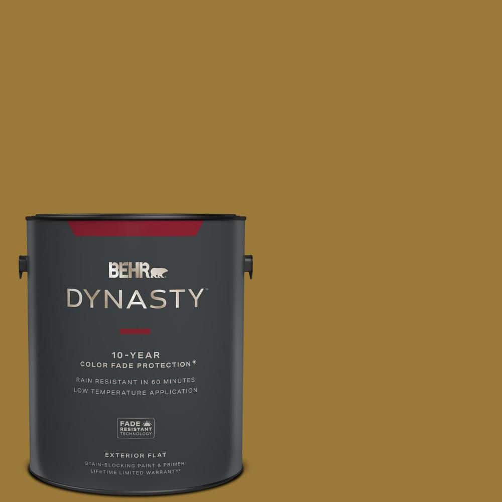 BEHR DYNASTY 1 gal. #M300-7 Persian Gold Flat Exterior Stain-Blocking ...