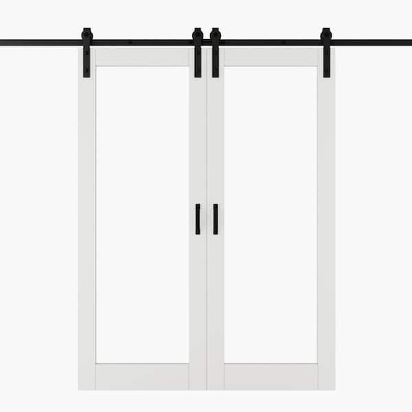 ARK DESIGN 64 in. x 80 in. 5-Lite Tempered Clear Glass White Primed ...