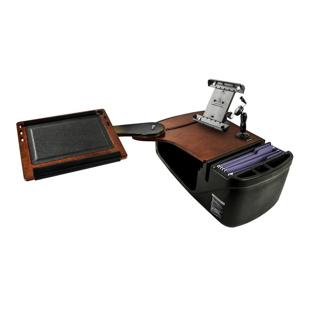 AutoExec Reach Desk Back Seat Mahogany with X-Grip Phone Mount/Tablet ...
