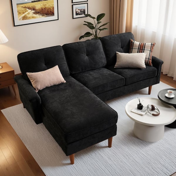 Allwex Zephyr 87 in. Straight Arm 2-Piece Polyester Modern L-shape ...