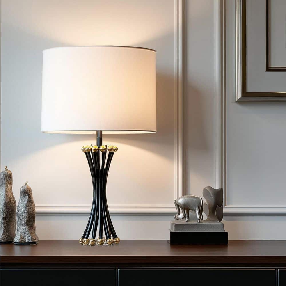 Yosemite Home Decor 30 in. Black and Gold Hardwired LED Slender Metal ...