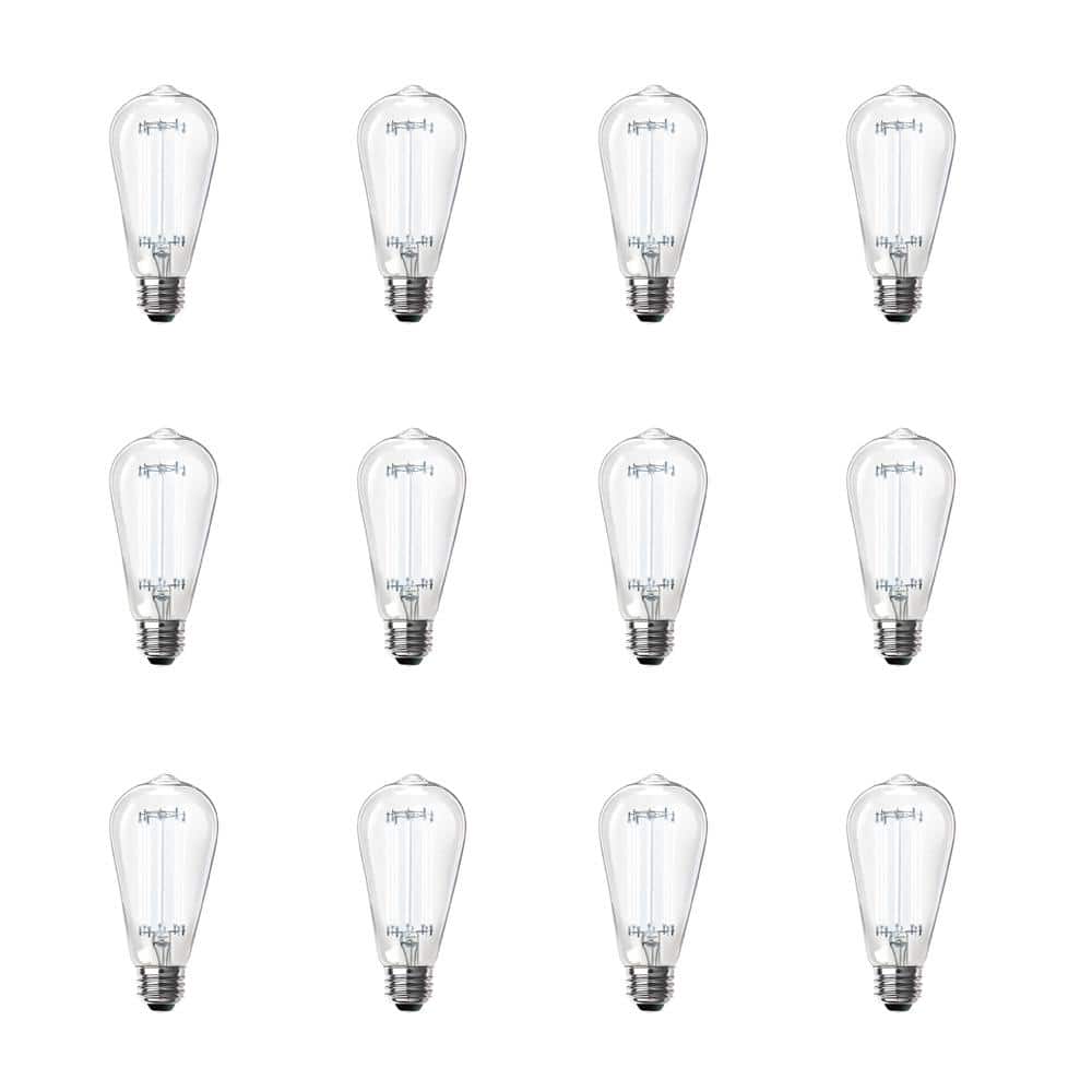 Feit Electric 100-Watt Equivalent ST19 Dimmable Cage Filament Clear ...