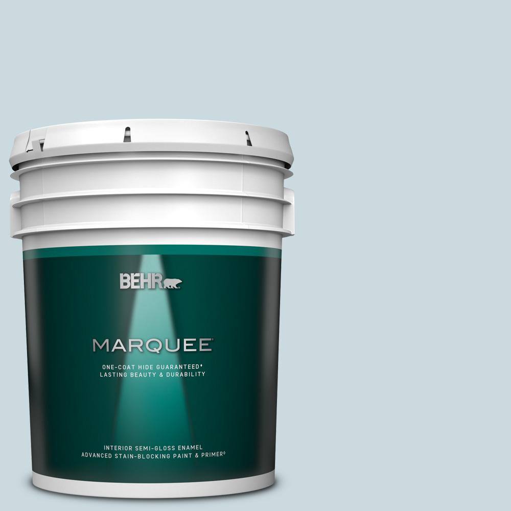BEHR MARQUEE 5 gal. #MQ3-53 Sky Light View One-Coat Hide Semi-Gloss ...