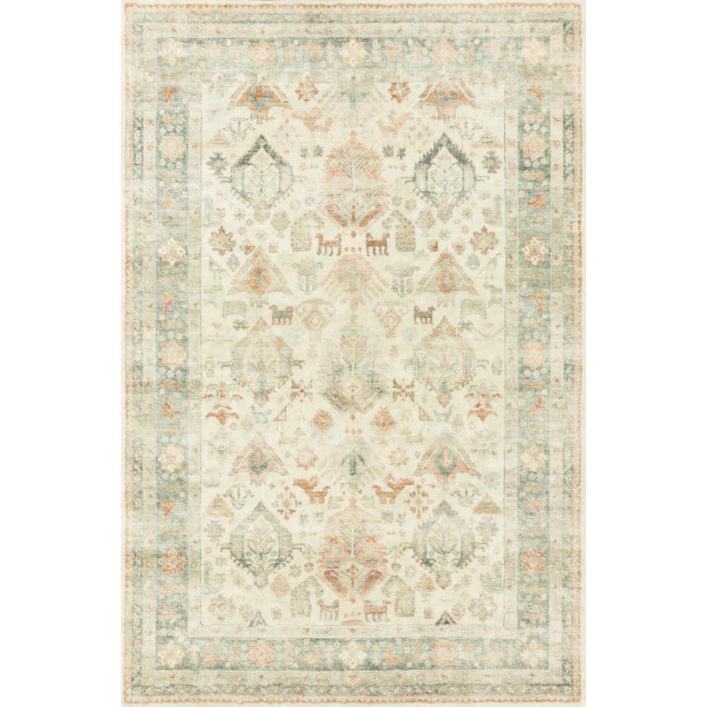 Loloi Rosette Beige/Multi 2 ft. 6 in. x 7 ft. 6 in. Shabby-Chic Plush ...