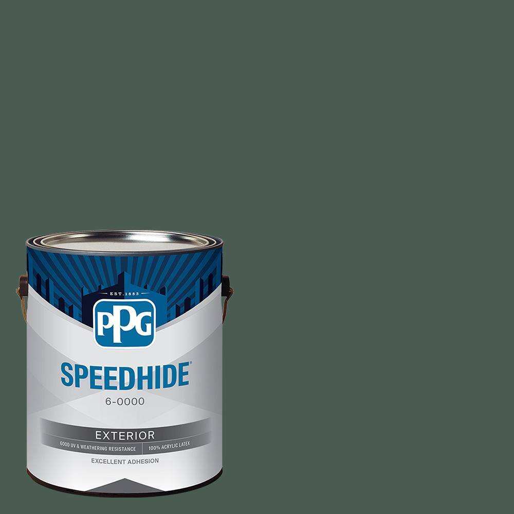 SPEEDHIDE 1 gal. PPG1136-7 Dark Green Velvet Satin Exterior Paint ...