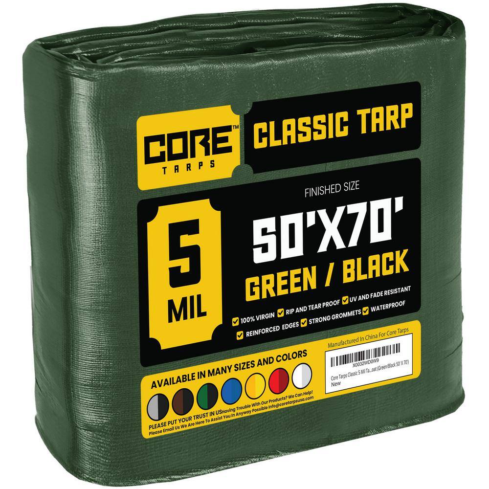 Reviews for CORE TARPS 50 ft. x 70 ft. Green/Black 5 Mil Heavy Duty ...
