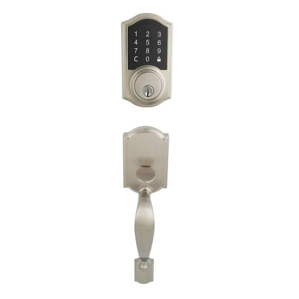 Defiant Castle Satin Nickel Electronic Touchpad Single Cylinder ...