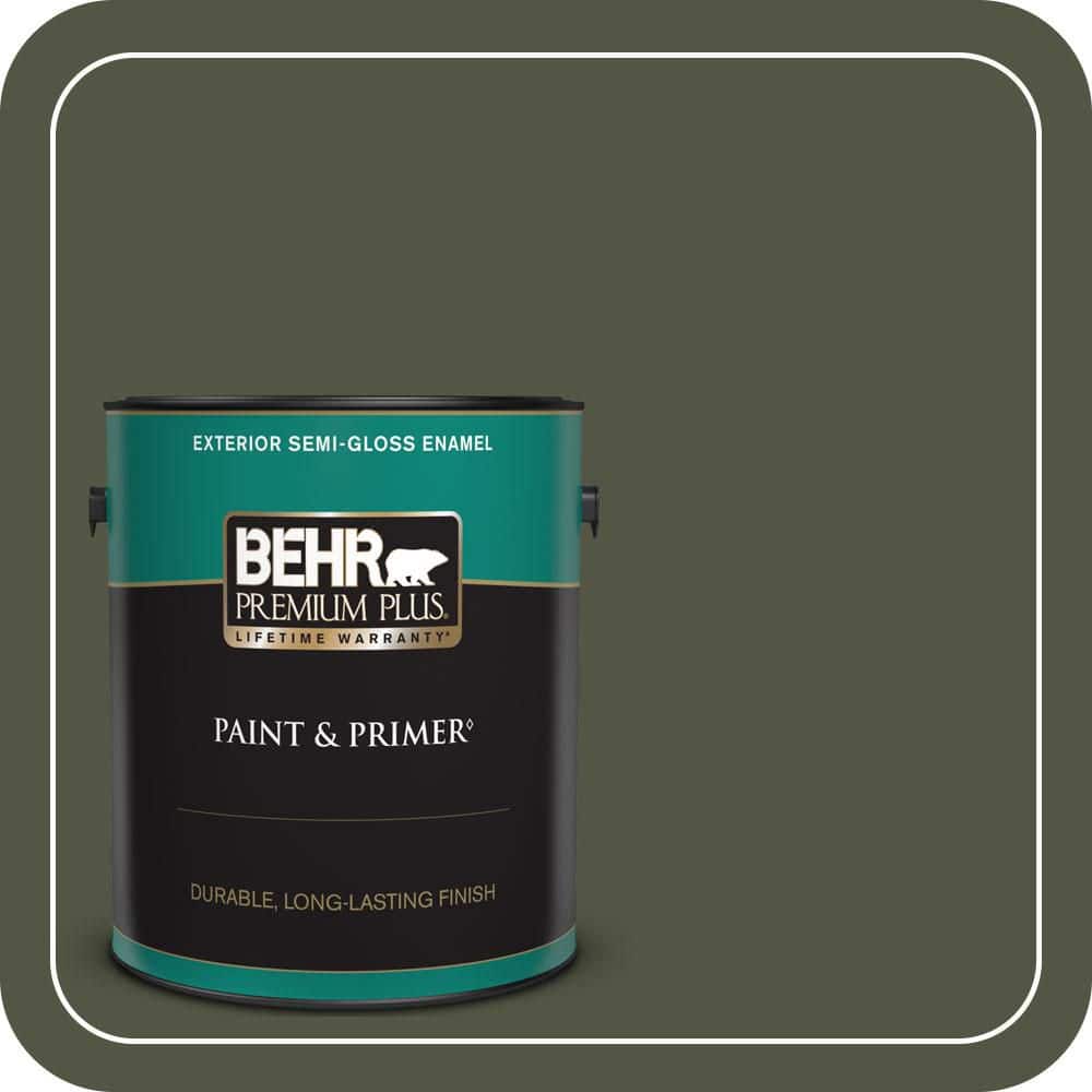 BEHR PREMIUM PLUS 1 gal. #ECC-37-3 Freshwater Marsh Semi-Gloss Enamel ...