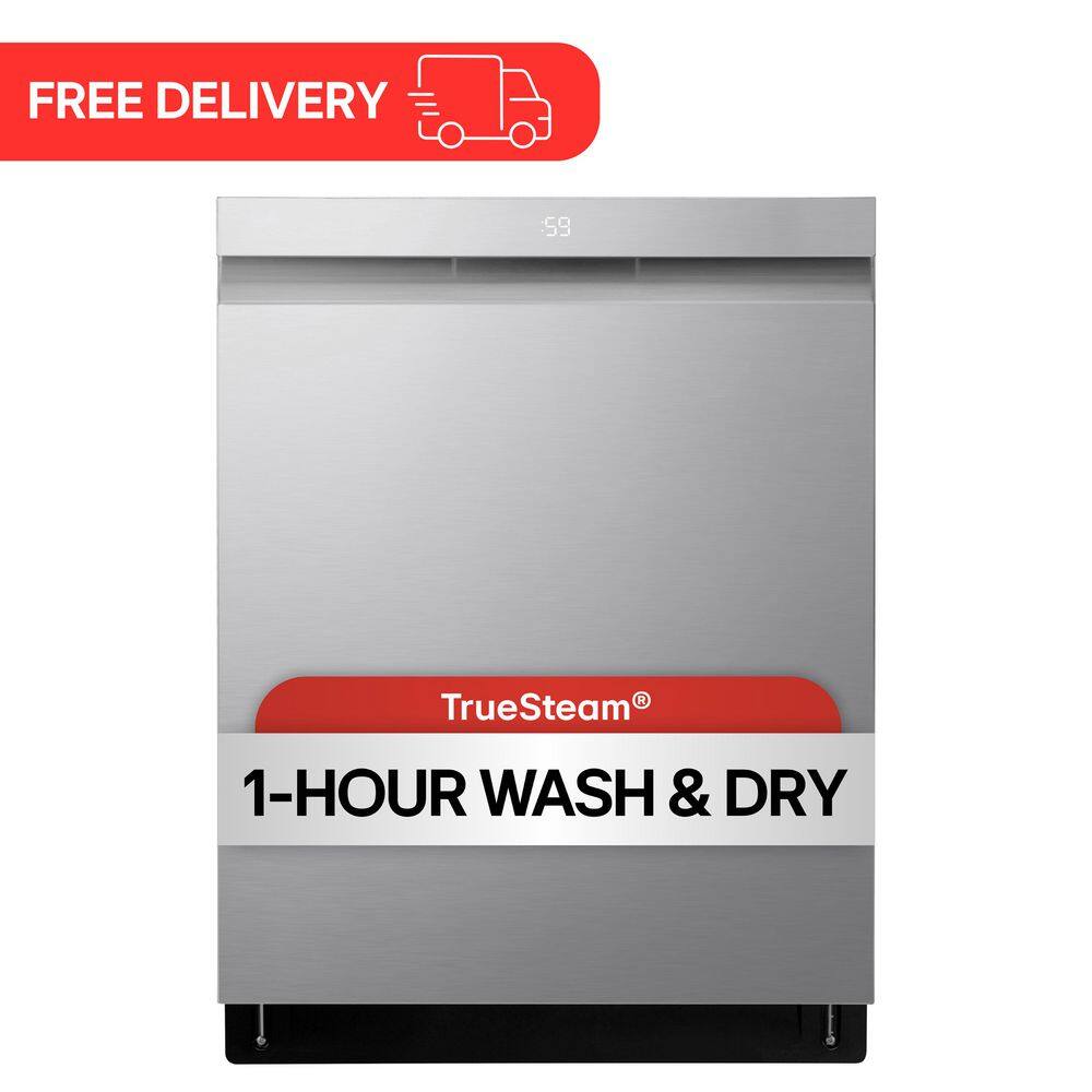 LG 24 in. PrintProof Stainless Steel Smart Top Control Dishwasher with ...
