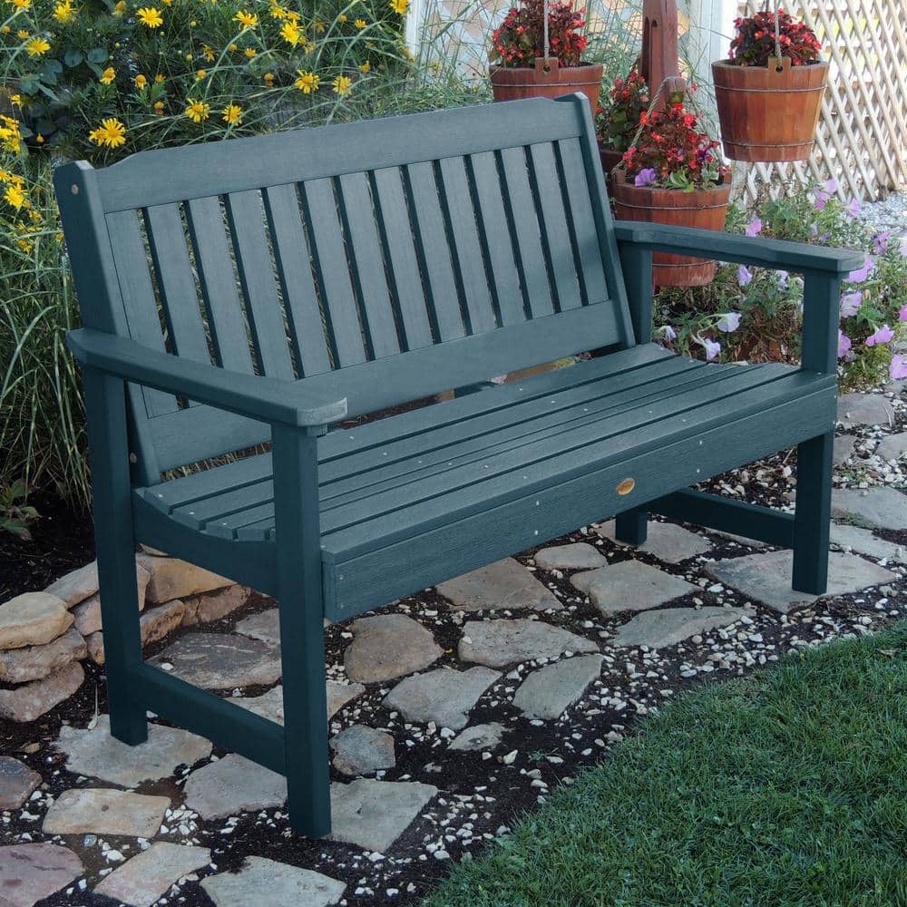 Highwood Lehigh 5 ft. 2-Person Nantucket Blue Recycled Plastic Outdoor ...