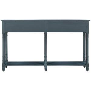 BYBLIGHT Turrella 116.14 in. Brown Rectangle Wood Console Table with ...
