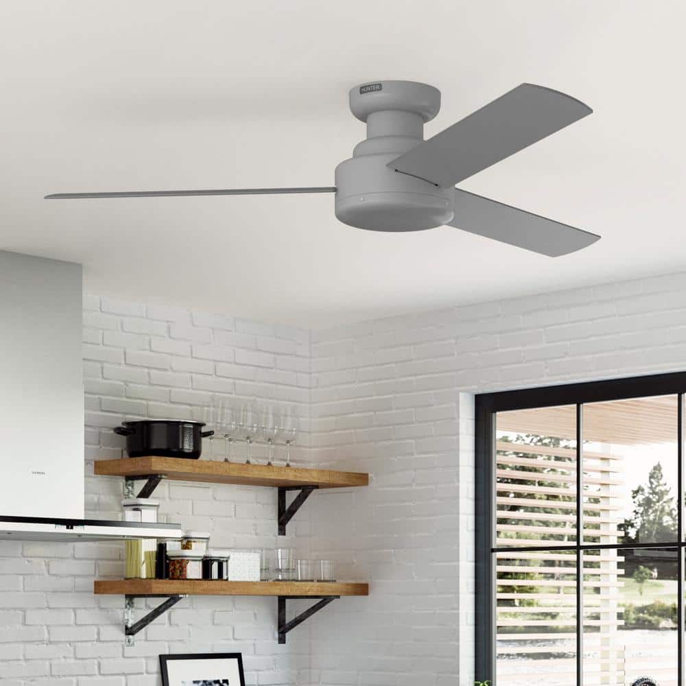 Hunter Presto 52 in. Indoor Dove Ceiling Fan in Grey with Wall Control ...