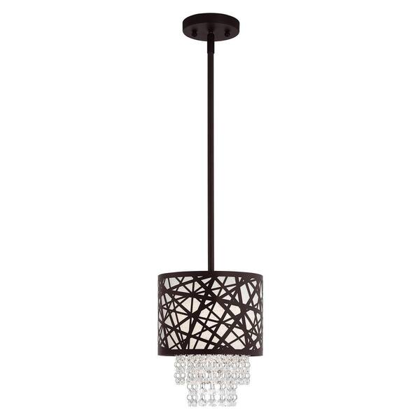 AVIANCE LIGHTING Vadnerhaven 1-Light Bronze Mini Pendant with Oatmeal ...
