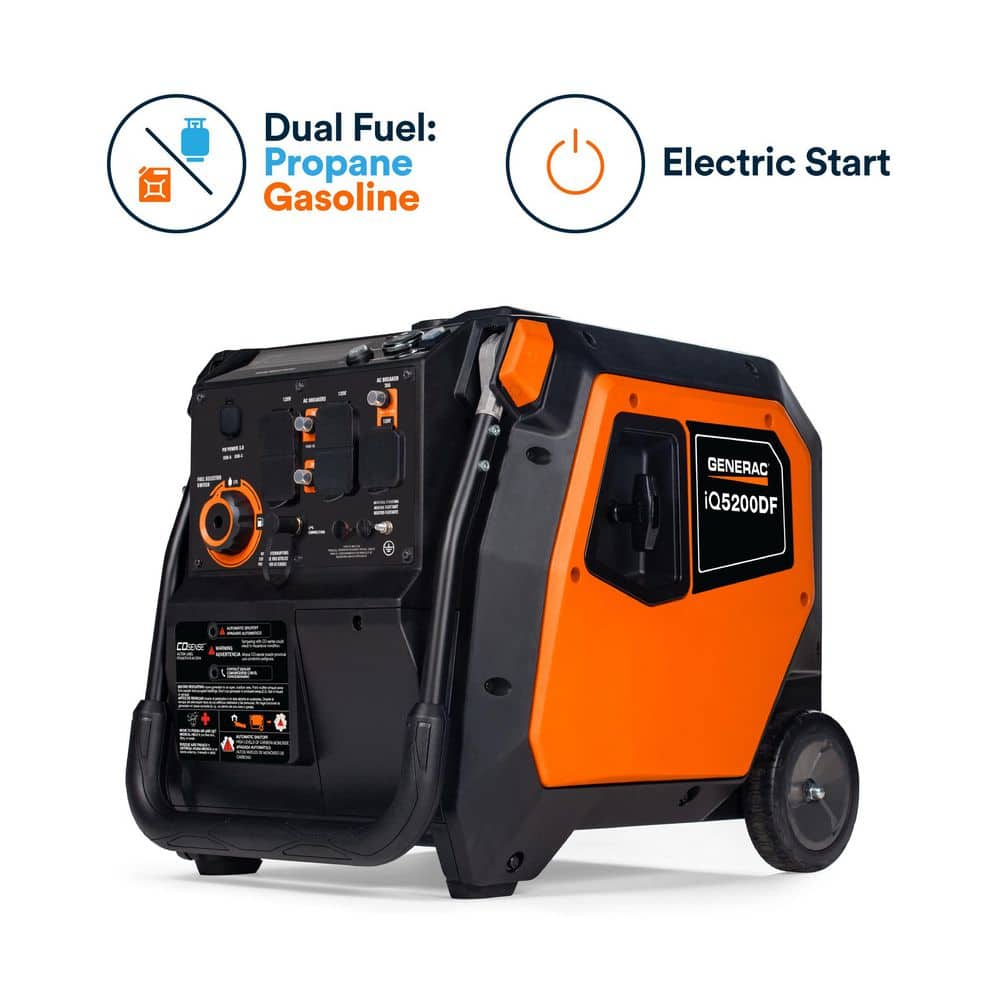 Generac 5200/3900-Watt Dual Fuel Inverter Generator, Fully Enclosed ...