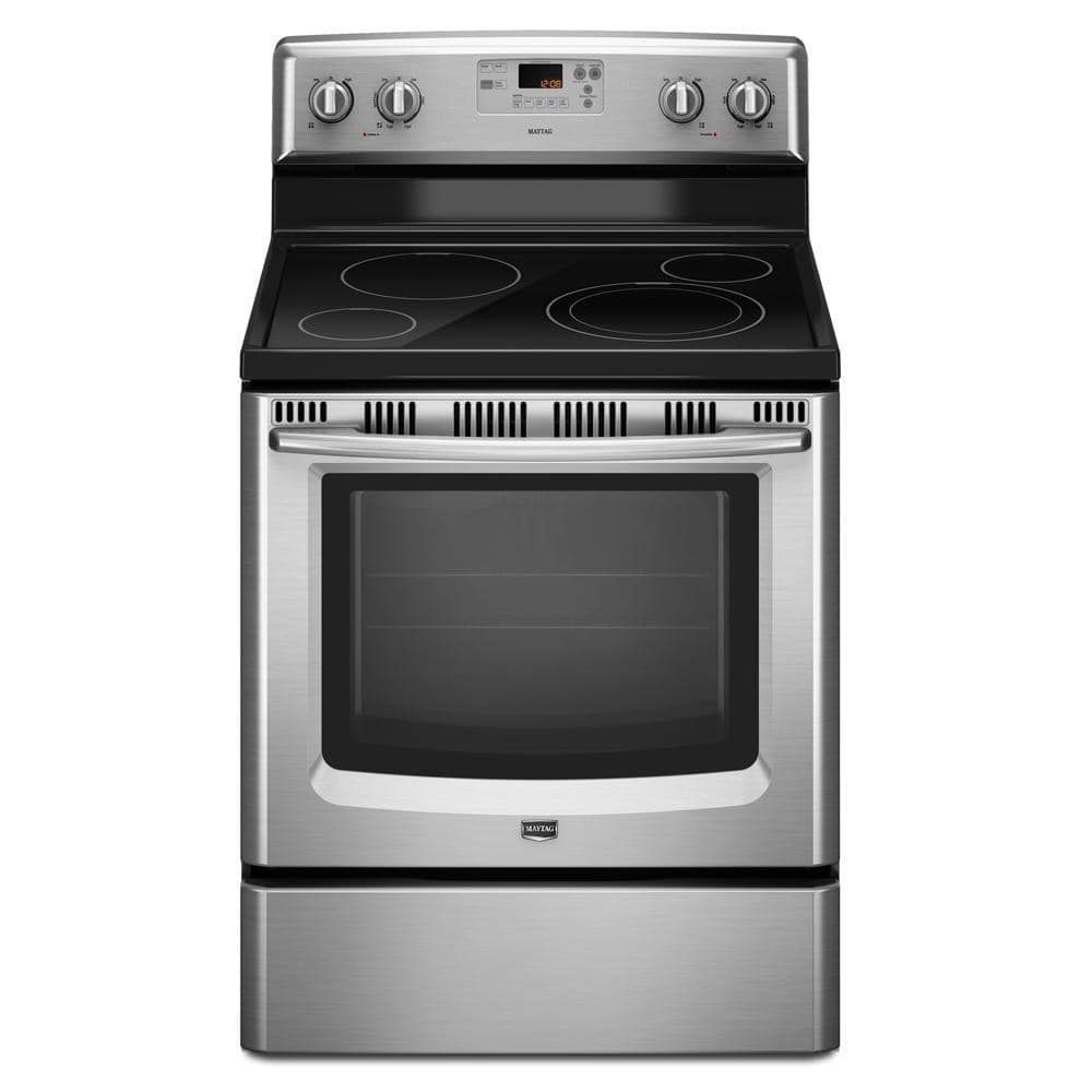 Maytag 30 in. Self-Cleaning Freestanding Electric Convection Range in ...