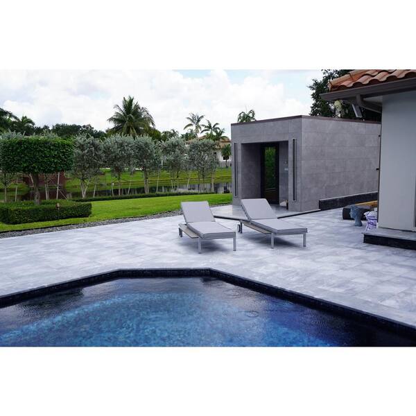 Outsy Sunrise 2-Piece Metal Frame Outdoor Extra Deep Seating Chaise ...