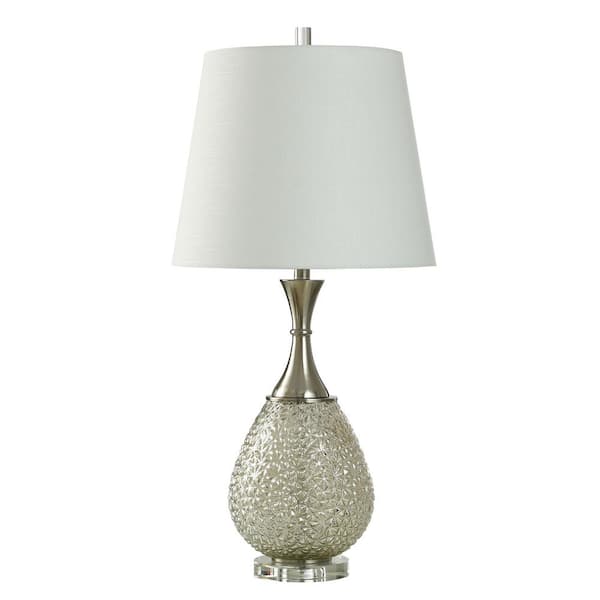 StyleCraft 33 in. Mercury Glass Transitional 1-Light Standard Floor ...