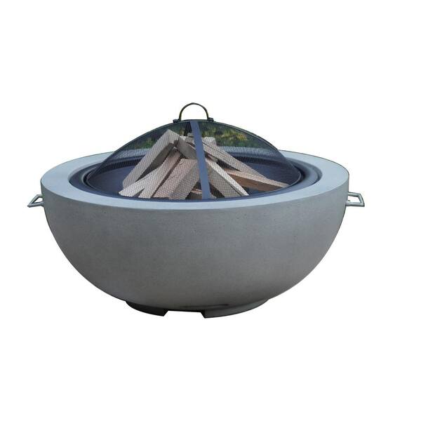 Hampton Bay 36 in. x 20.75 in. Round Outdoor Concrete Finish Wood ...