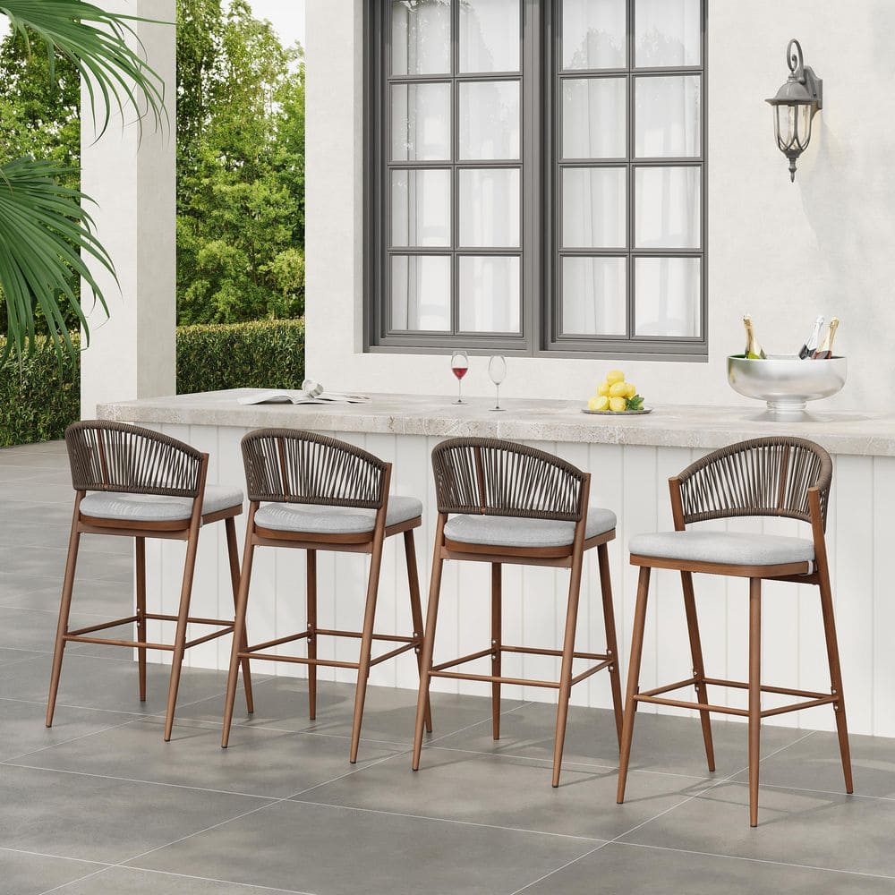 CHRISTOPHER KNIGHT HOME Hugo 30.25 in. Patio PE Rattan and Aluminum ...