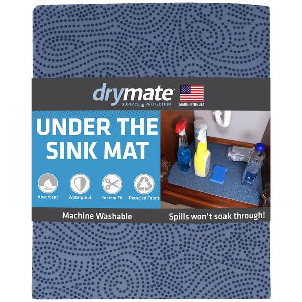 Drymate Premium Borage Blue 24 in. D x 59 in. L Solid Slip Resistant ...