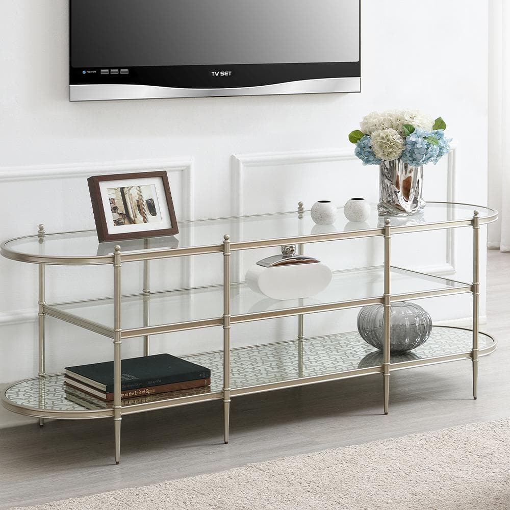 Acme Furniture Zaba Silver TV Stand Entertainment Center Fits TV's up ...