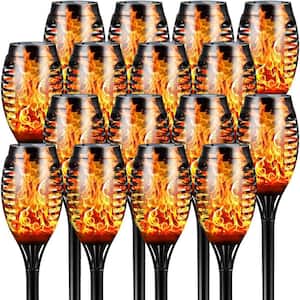 Cubilan 12-Pack Solar Tiki Torch Lights with Flickering Flame, 12 LED ...