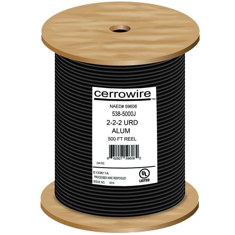 Cerrowire 500 ft. 2/2/2 URD Cable - Black 538-5300J - The Home Depot