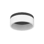 Home Decorators Collection Kipling 13.78 in. Black LED Semi Flush Mount ...