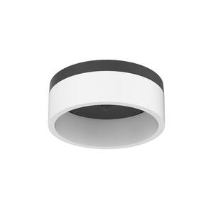 Home Decorators Collection Kipling 13.78 in. Black LED Semi Flush Mount ...