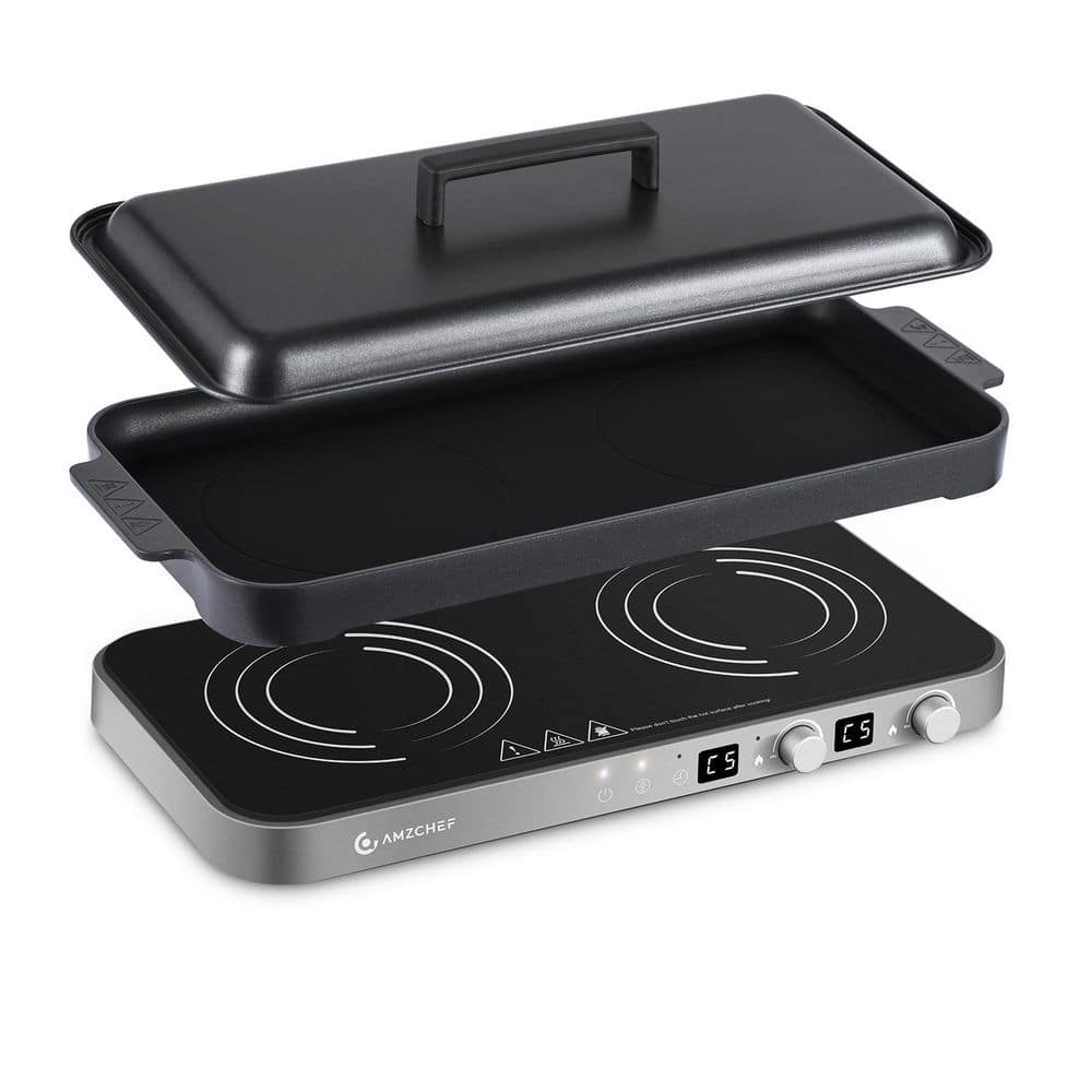 amzchef 18 in Induction Cooktop with with Grill,Electric 2-in-1 Dual ...