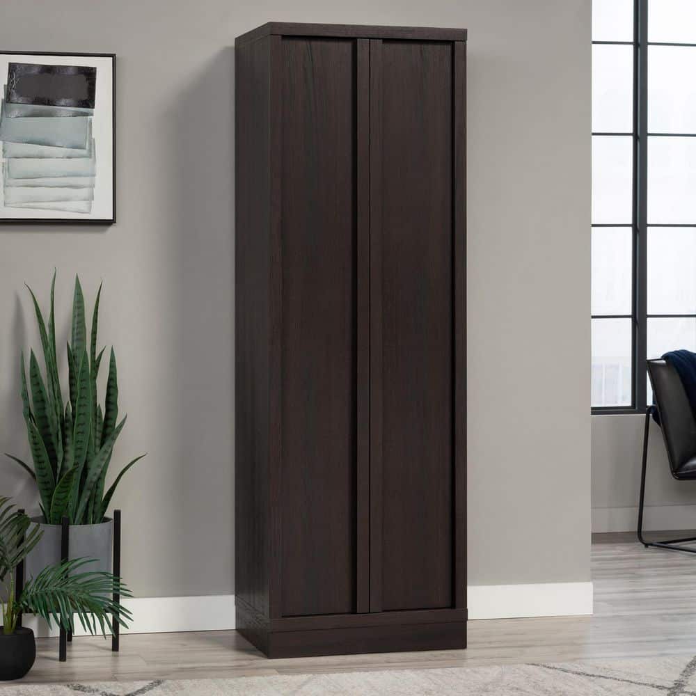 SAUDER Merton Hall Dakota Oak Engineered Wood Rectangular 71 in. Storage Cabinet with Adjustable ...