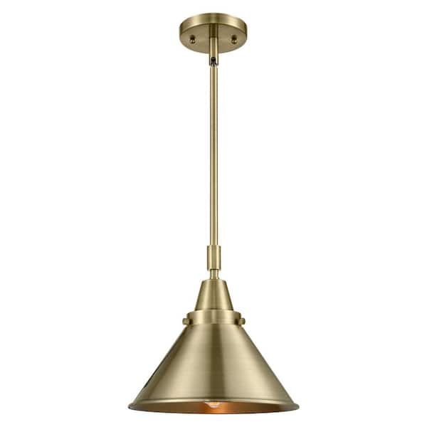 Innovations Briarcliff 100-Watt 1-Light Antique Brass Standard Mini Pendant Light with Metal ...