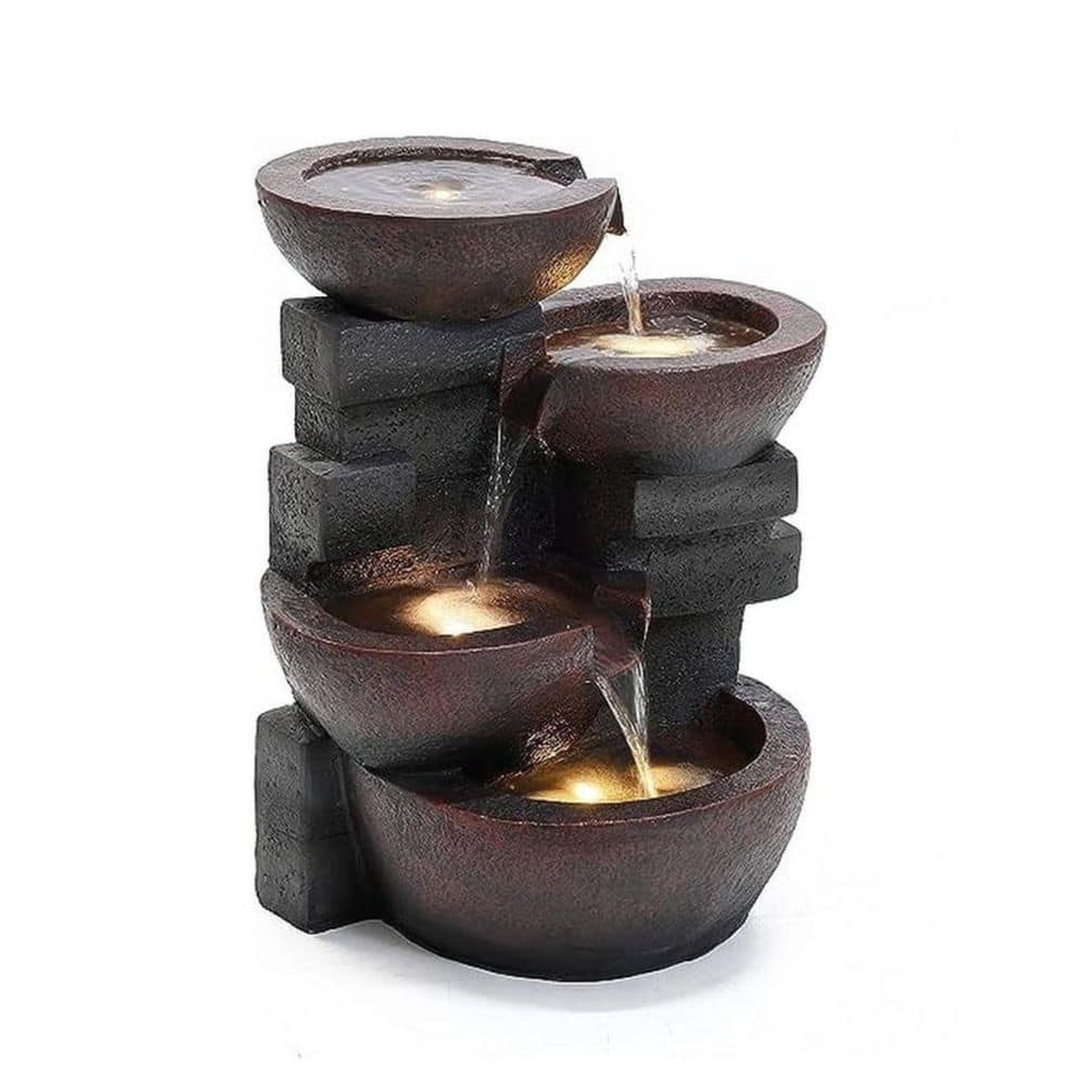 HOME IMPORTS EMPORIUM Pots Waterfall Fountain with Led Light FCL037-510 ...