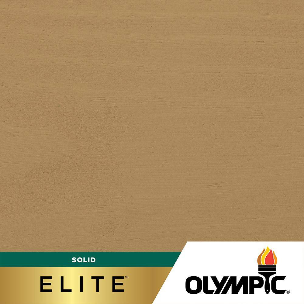 Olympic Elite 5 gal. SC-1015 Chamois Solid Advanced Exterior Stain and Sealer in One OLYESC-1015 ...
