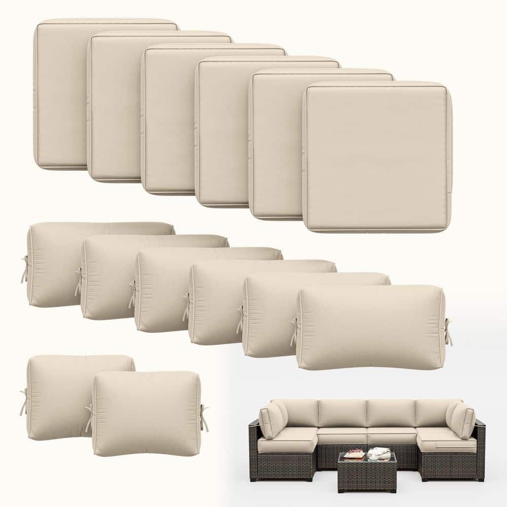 WNP 26 in. x 26 in. x 5 in. (14-Piece) Deep Seating Outdoor Lounge ...