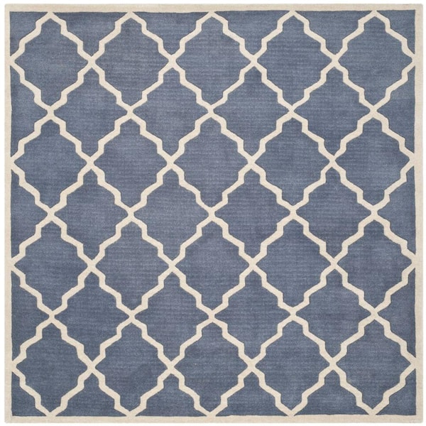 SAFAVIEH Chatham Purple/Ivory 7 ft. x 7 ft. Square Area Rug CHT719F-7SQ ...