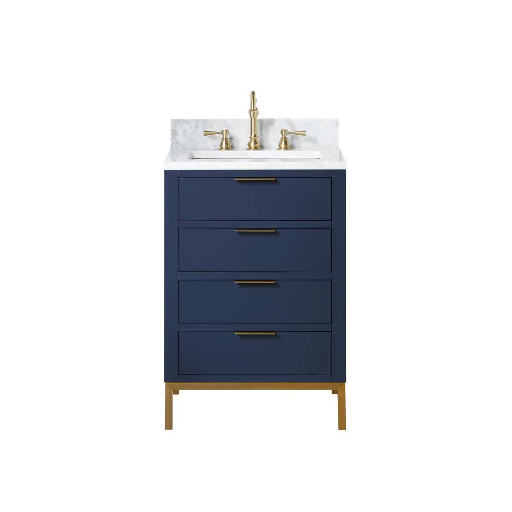 Water Creation Bristol 24 in. W x 21.5 in. D Vanity in Monarch Blue ...