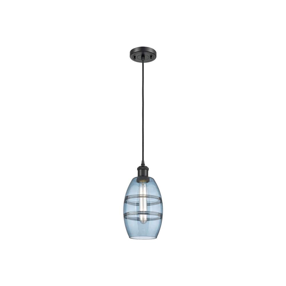 Innovations Vaz 100-Watt 1-Light Matte Black Standard Mini Pendant ...