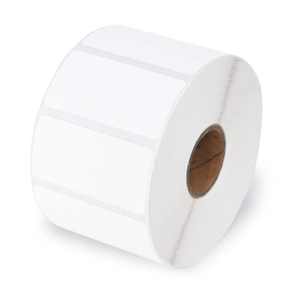 2x 1 White Direct Thermal Barcode Labels 1300 Labels Roll Adhesive Oil ...