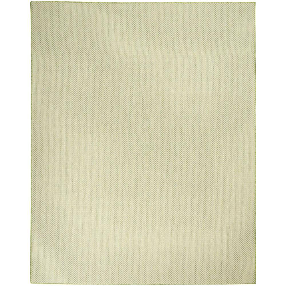 Nourison Courtyard Ivory Green 9 ft. x 12 ft. Geometric Contemporary ...