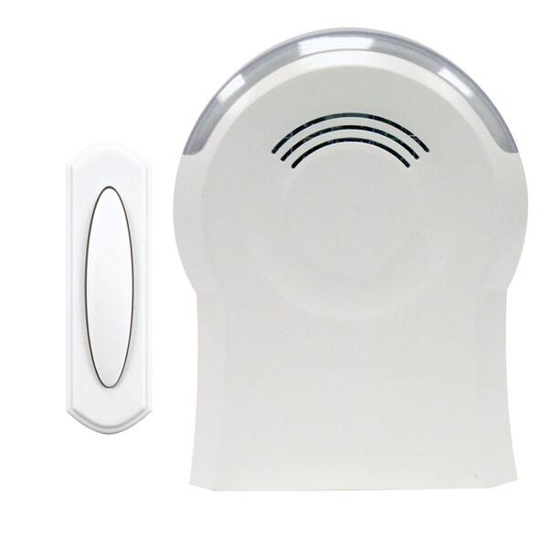 Defiant Wireless Battery Operated Tabletop Doorbell Kit with LED Strobe ...