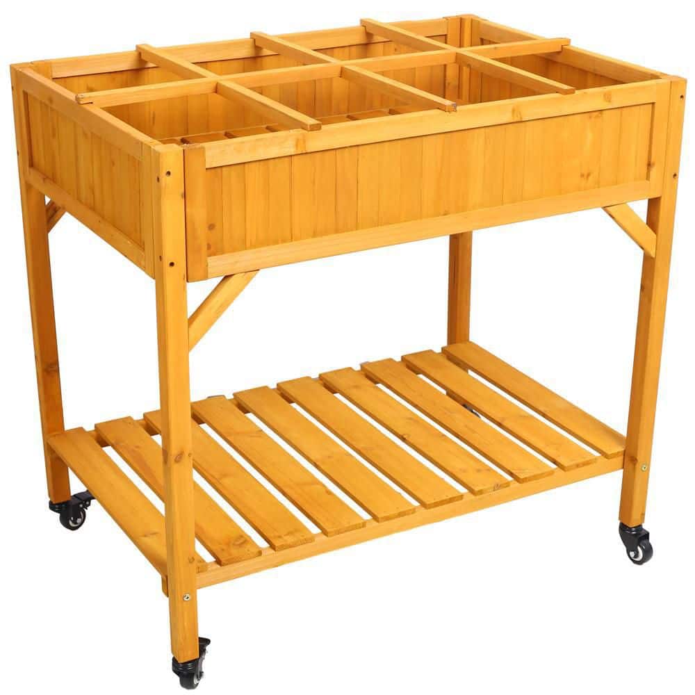 Elevated Garden Bed, 36 in. L x 24.2 in. W x 34.6 in. H Wood Raised ...