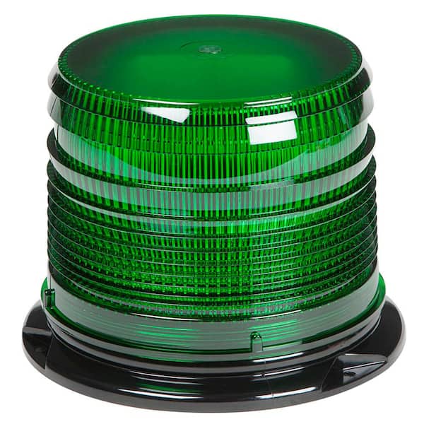 Emergency Lighting-8 LED, Plastic Flange Base, Short Green Dome, 9 ...