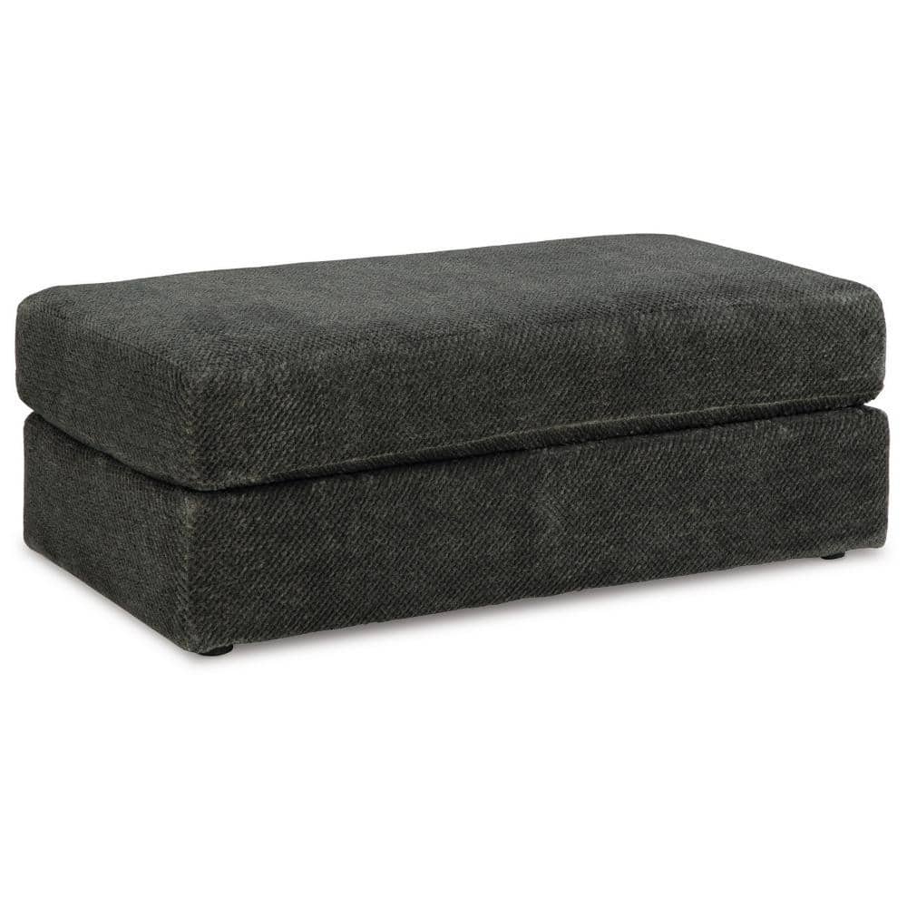 Benjara Gray Polyester Rectangle Accent Ottoman BM312026 - The Home Depot