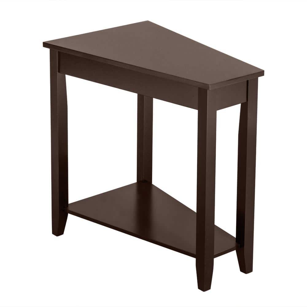 Outopee 15.74 in. W Brown 24 in. H Trapezoid MDF Top End Table ...
